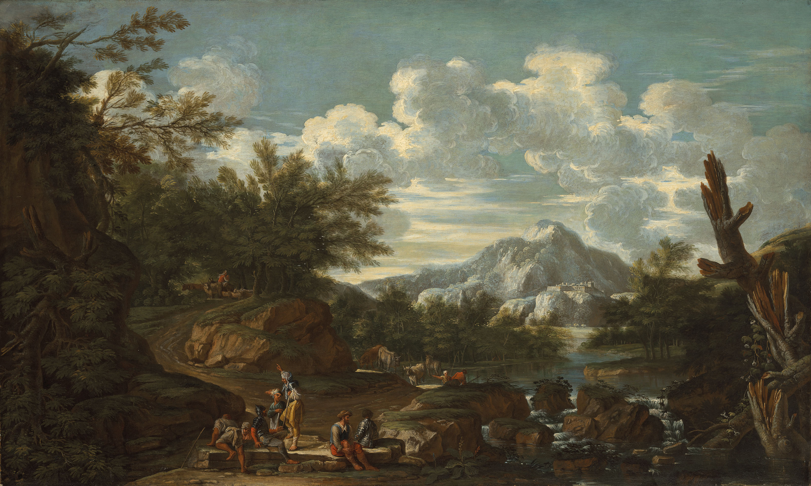 Circle of Salvator Rosa (Arnella 1615-1673 Rome), A landscape with ...